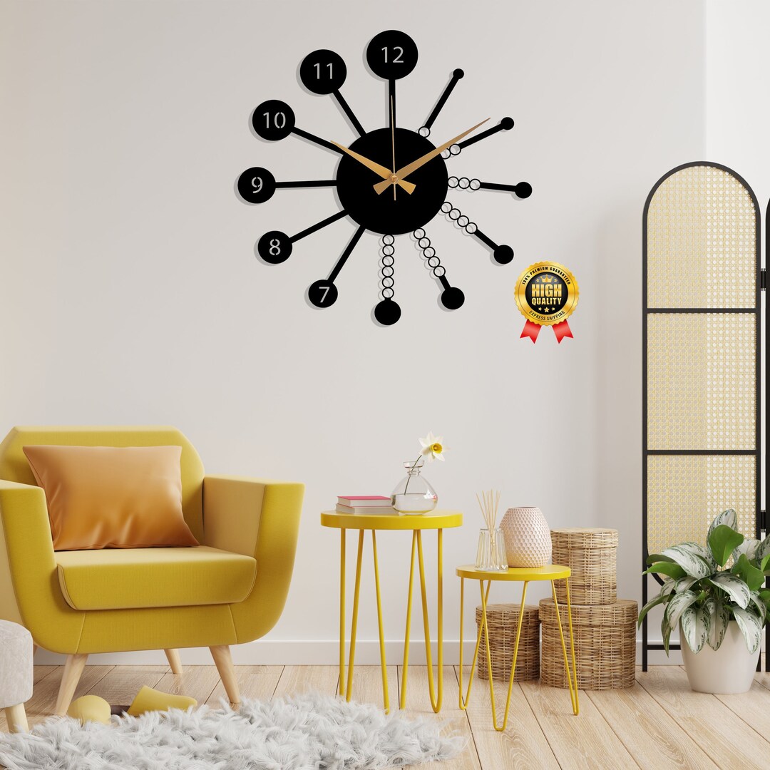 Black Minimalist Large Wall Clock,modern Oversize Wall Clock,unique ...