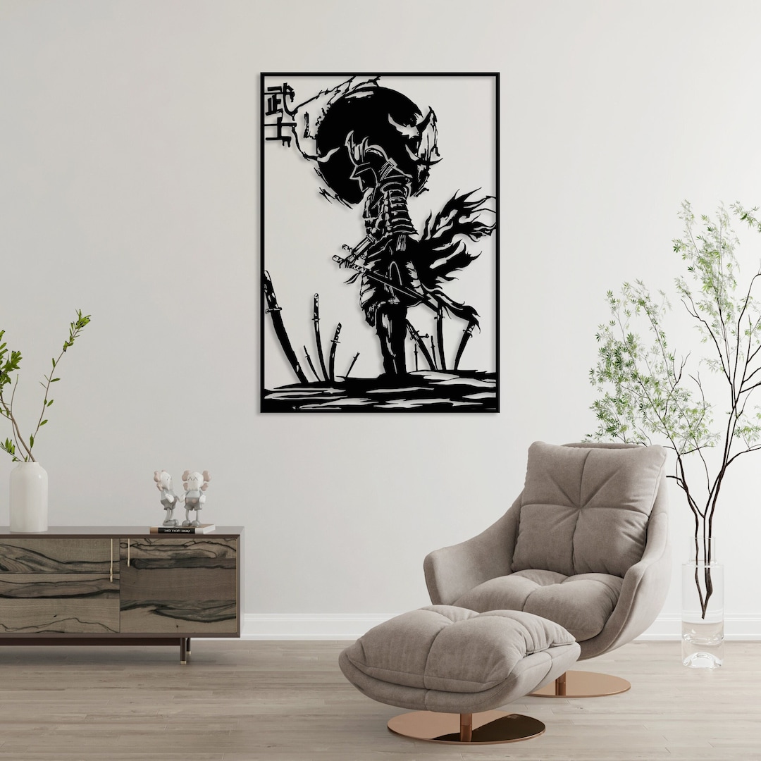 Samurai Warrior Metal Wall Art, Samurai Battle Decor, Japanese Culture ...