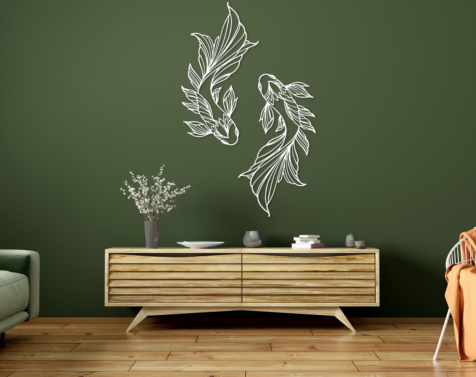 Koi Fish Metal Wall Art School of Fish Family Interior Wall - Etsy