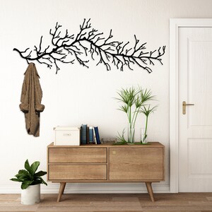Metal Tree Wall Coat Rack, Tree Wall Hooks, Metal Entryway Decor ...