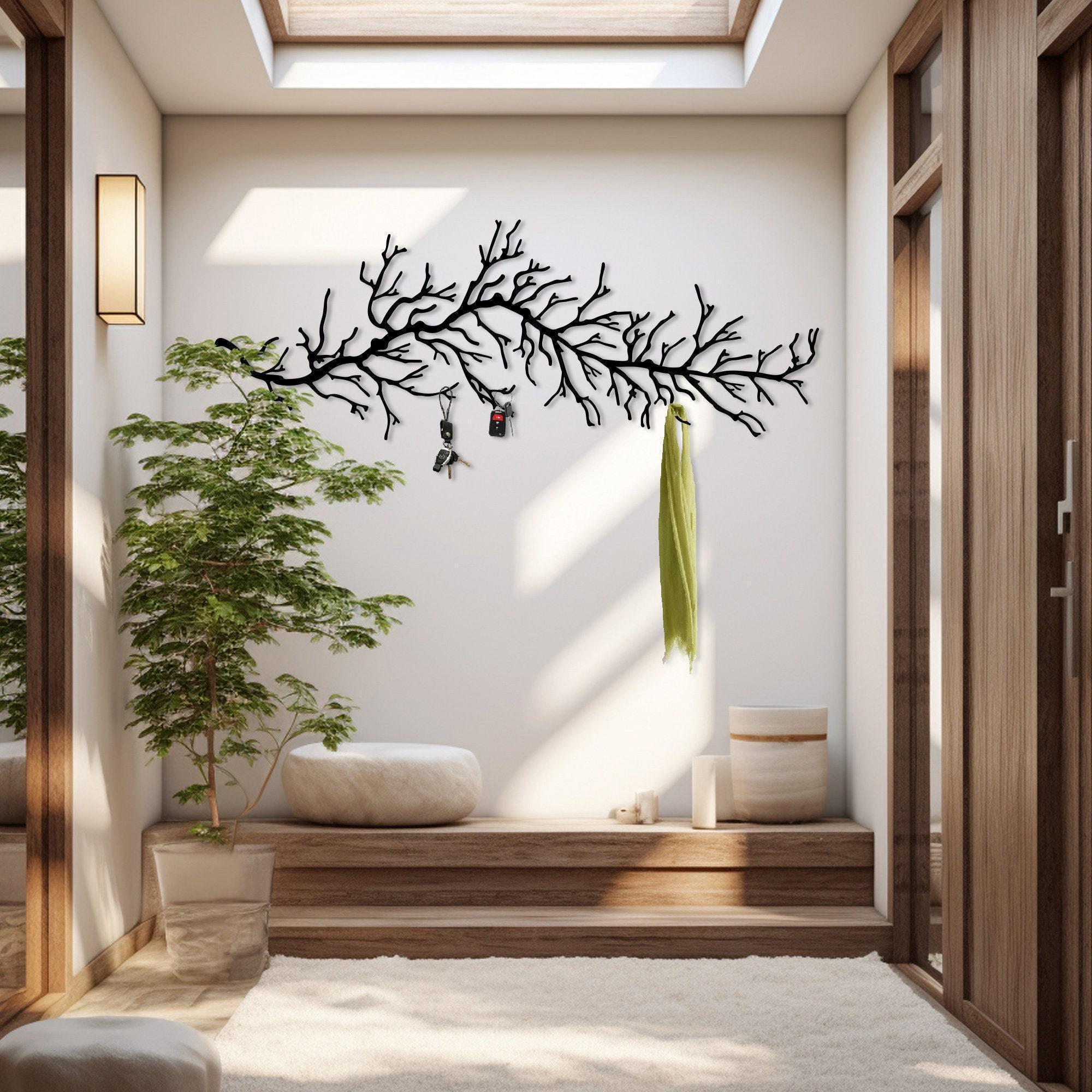 Metal Tree Wall Coat Rack, Tree Wall Hooks, Metal Entryway Decor ...