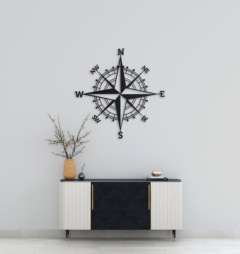 Nautical Compass Rose Metal Wall Art Large Metal Wall Decor - Etsy