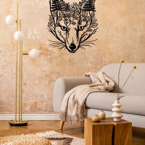 Fox Tree Metal Wall Art, Metal Fox Decor, Fox Wall Hanging, Living Room ...