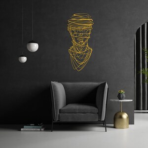 Abstract Modern Face Decor, Metal Home Wall Decor, Minimalist Portre ...