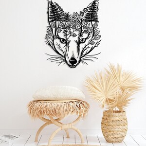 Fox Tree Metal Wall Art, Metal Fox Decor, Fox Wall Hanging, Living Room ...