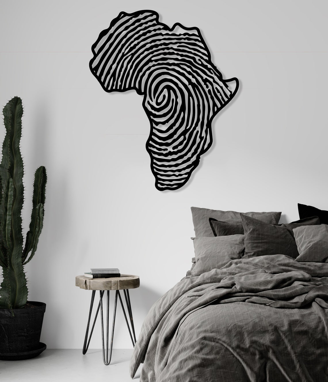 Africa Metal Wall Art Fingerprint Metal Wall Map African | Etsy
