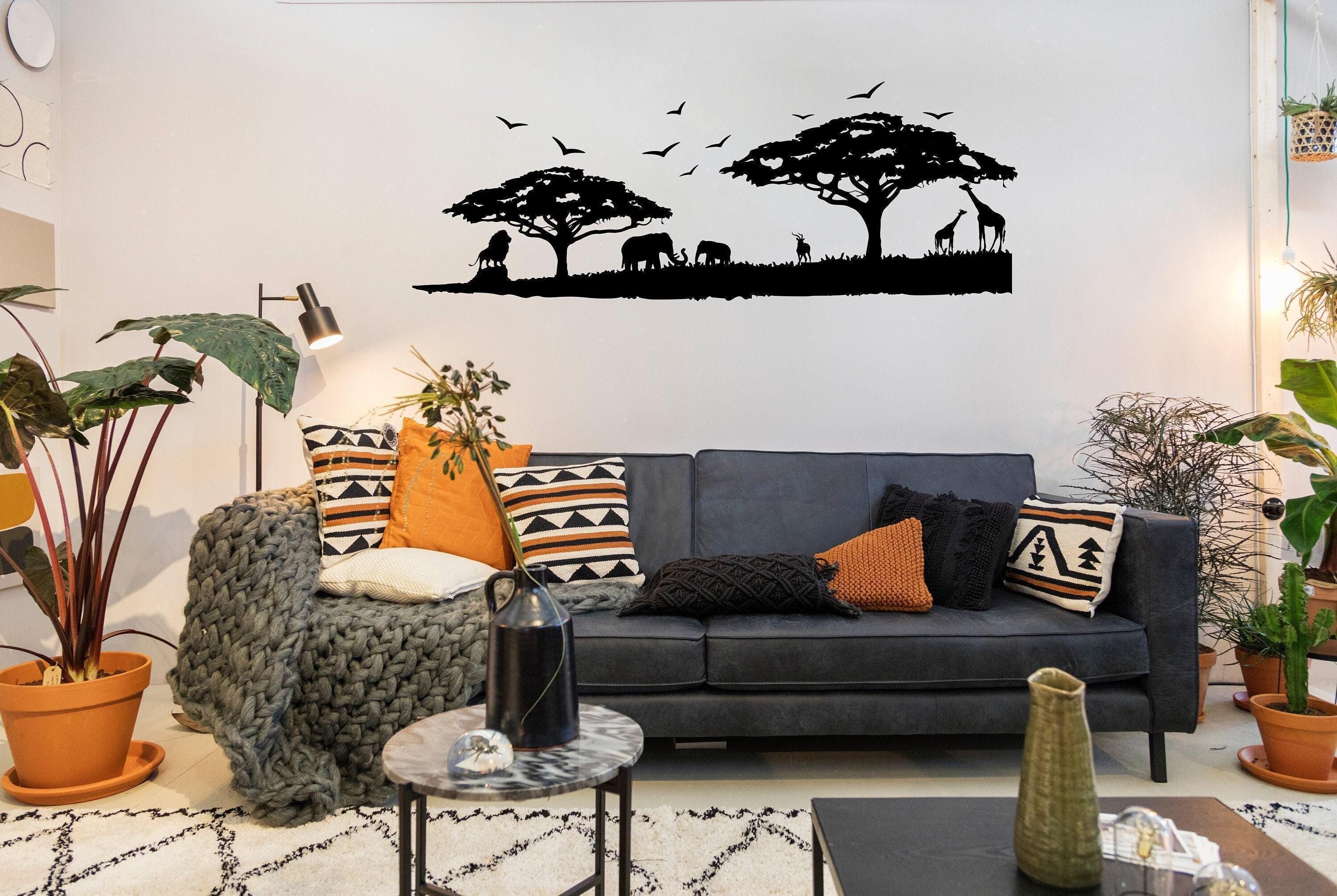 Africa Metal Wall Decor, Safari Animals Wall Art, Africa Savanna Wall ...