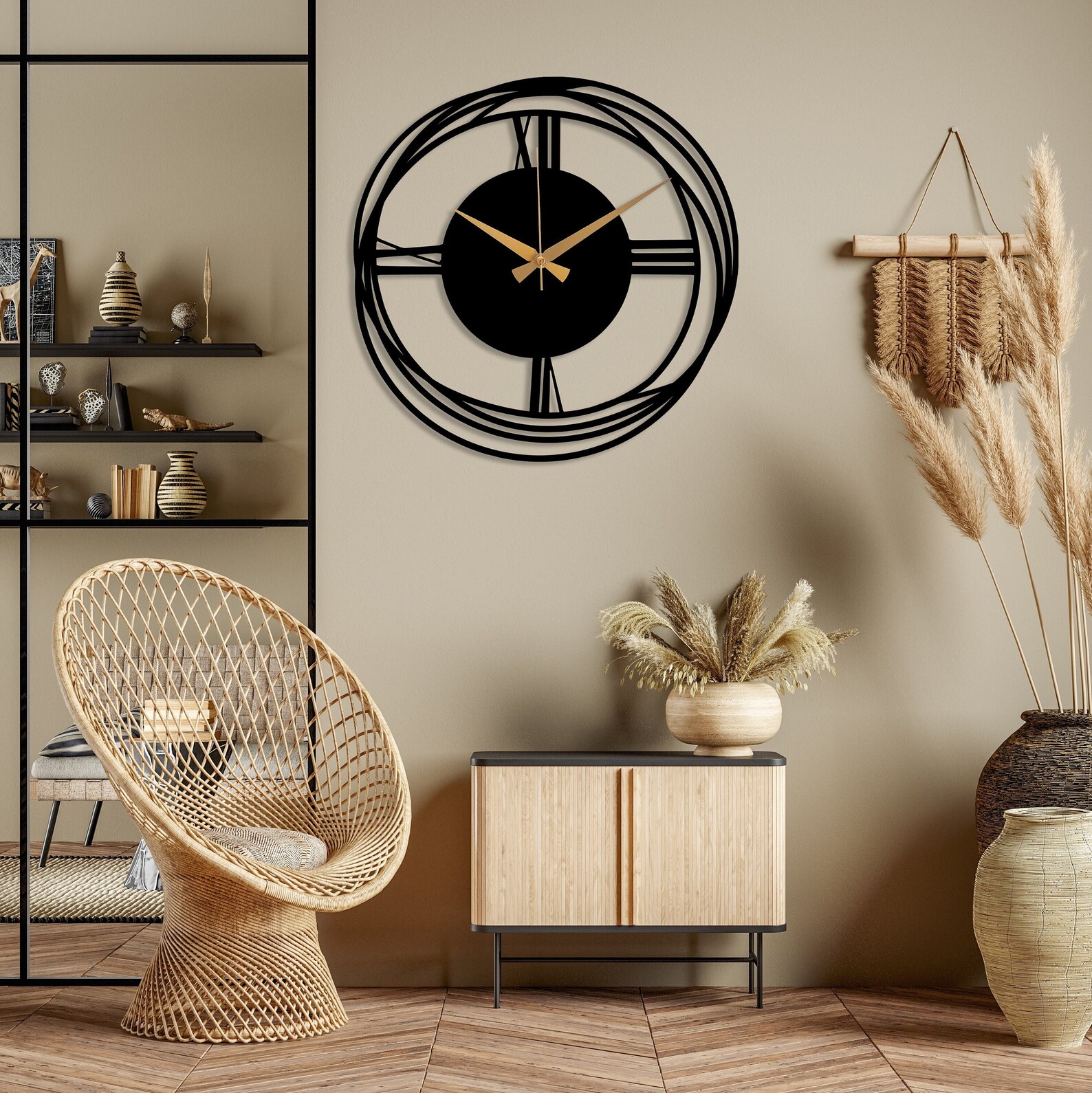 Minimalist Wall Clock, Modern Mid-century Oversize Wall Clock Art ...