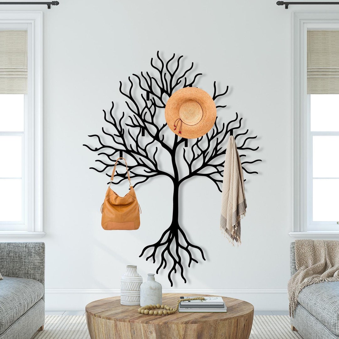 Metal Wall Tree Coat Rack,extra Large Coat Rack Gift,entryway Organizer ...