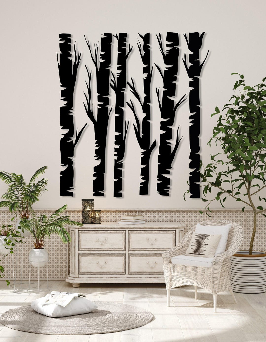 Buy Metal Tree Wall Art Set of 6, Tree Wall Sign, Branch Wall Decor ...