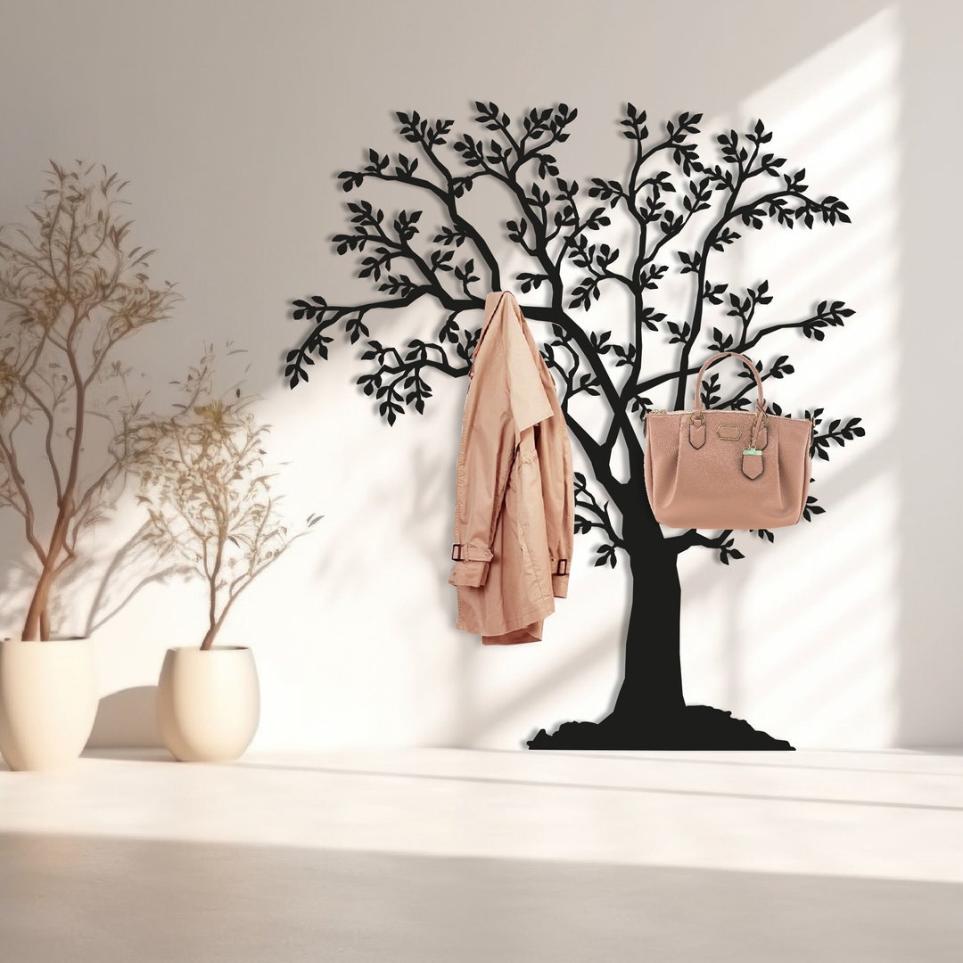 Metal Wall Coat Rack, Wall Mounted Coat Hooks Hanger, Entryway Wall ...