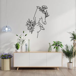Mothers Day Metal Wall Art, Mom and Baby Metal Wall Art With Flowers ...