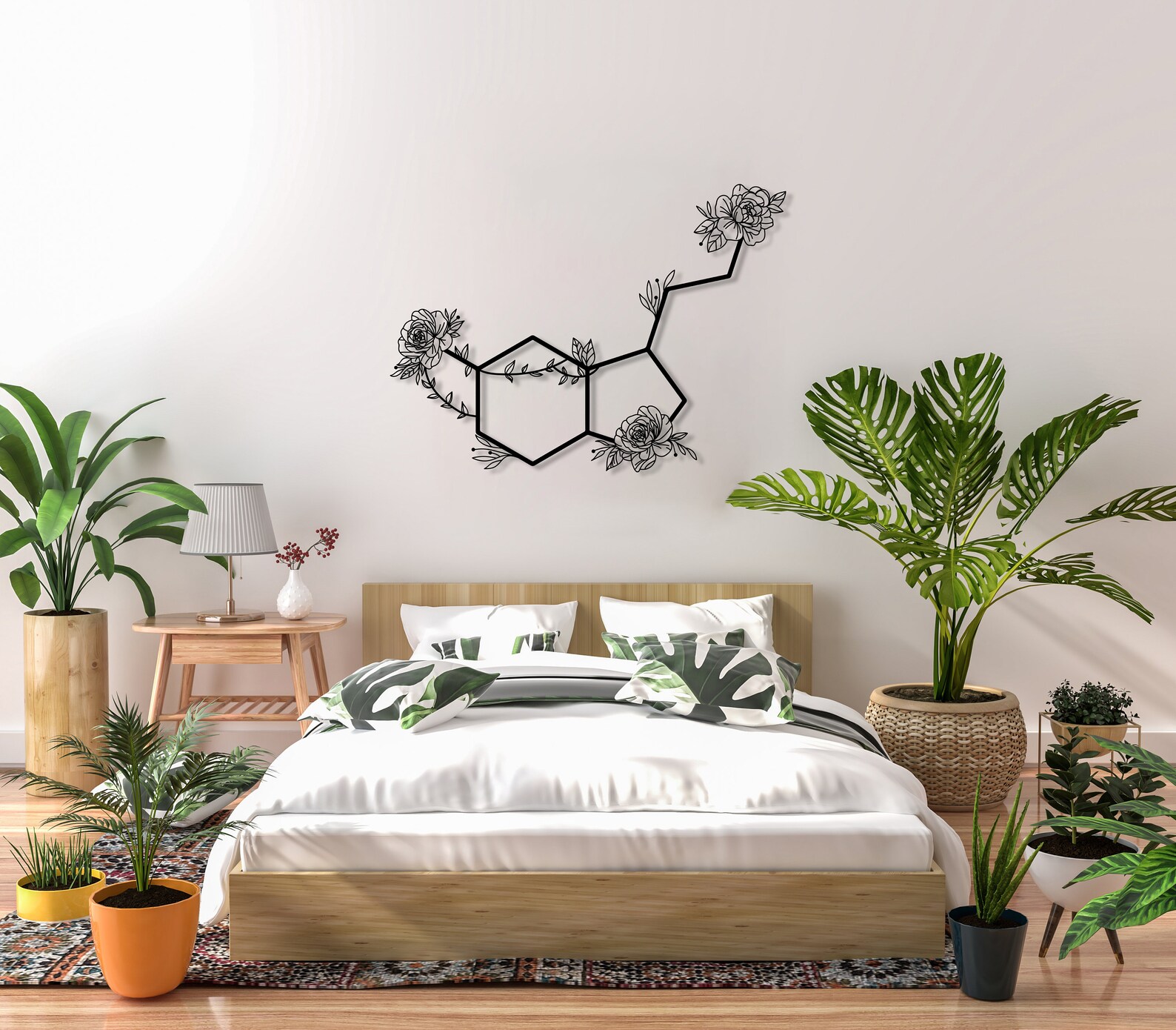 Serotonin Metal Wall Art flowered Serotonin Moleculesymbol - Etsy