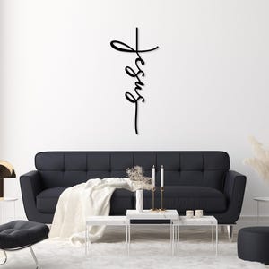 Jesus Wall Sign, Cross Metal Wall Decor, Religious Wall Hanging ...