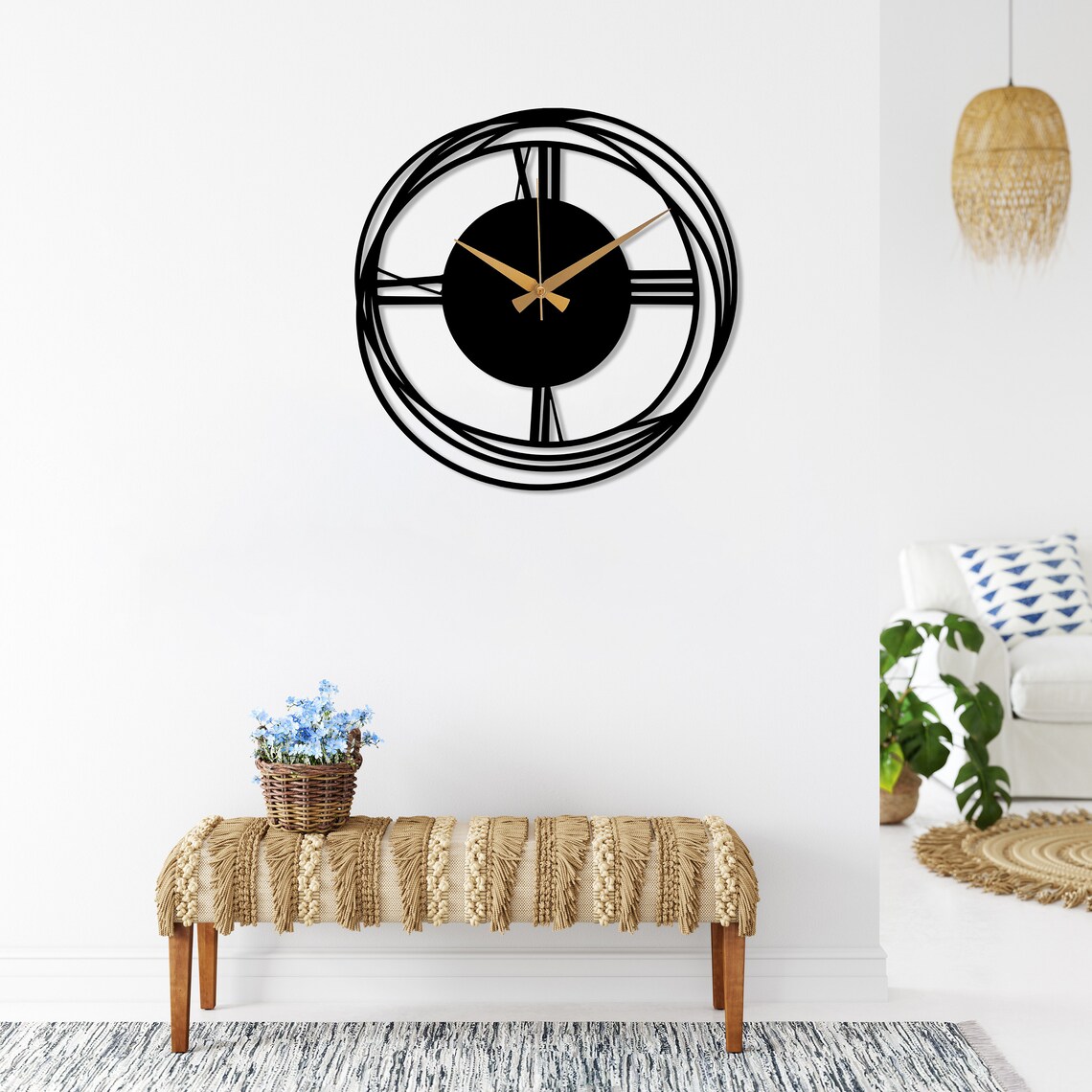 Minimalist Wall Clock Modern Mid-century Oversize Wall Clock - Etsy