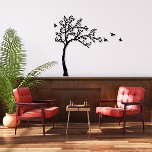 Metal Tree Birds Wall Art, Tree Decor Wall Hanging, Birds on Branch ...