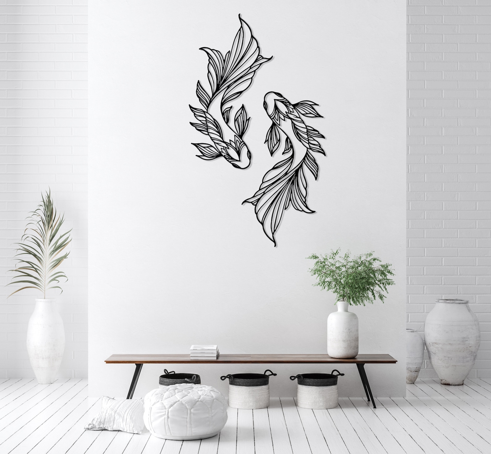 Koi Fish Metal Wall Art School of Fish Family Interior Wall - Etsy