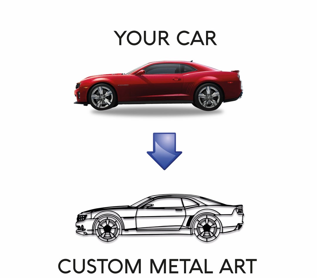 Custom Car Metal Wall Art, Your Own Car Wall Decor, Car Metal Garage ...