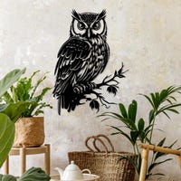 Large Owl Metal Wall Art, Metal Owl Wall Art, Metal Wall Decor, Metal ...