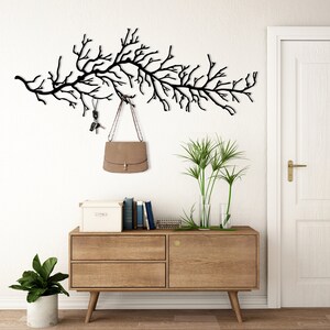 Metal Tree Wall Coat Rack, Tree Wall Hooks, Metal Entryway Decor ...