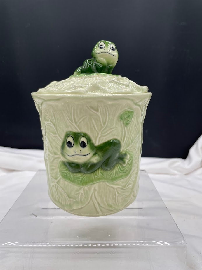 Ceramica De Cuernavaca Neil the Frog Small Canister Ceramic Frog ...