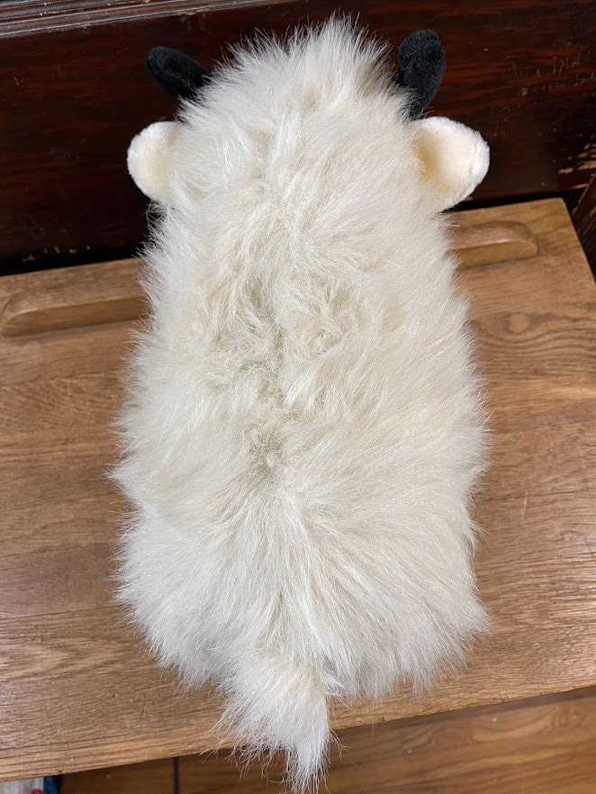 1988 Sugar Loaf Plush Mountain Goat White Fuzzy Goat Ram Black Horns ...