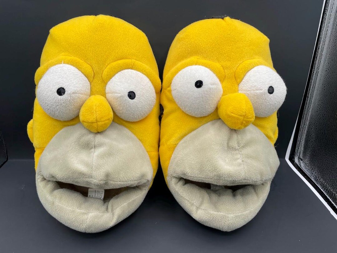 Pair 2004 Plush Homer Simpson Mens Large 11-12 Slippers House Shoes SG ...
