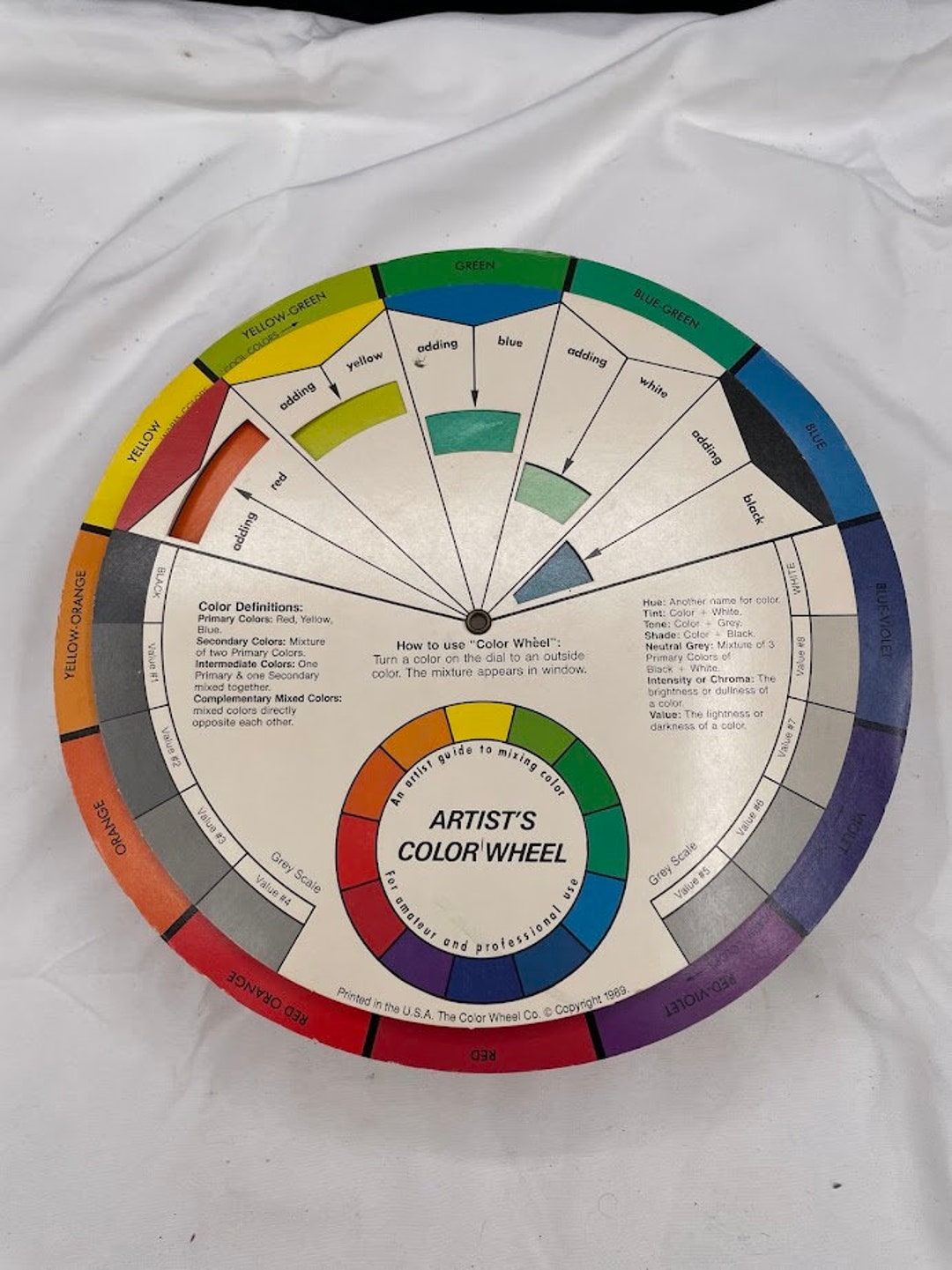 1989 the Color Wheel Co Artists Color Wheel Guide to Mixing Color ...