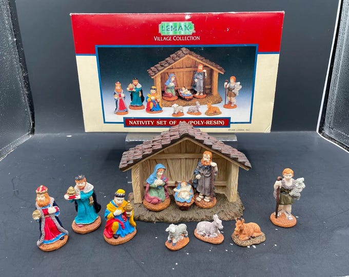 1996 Lemax Nativity Set Christmas Village Collection Resin Original Box ...