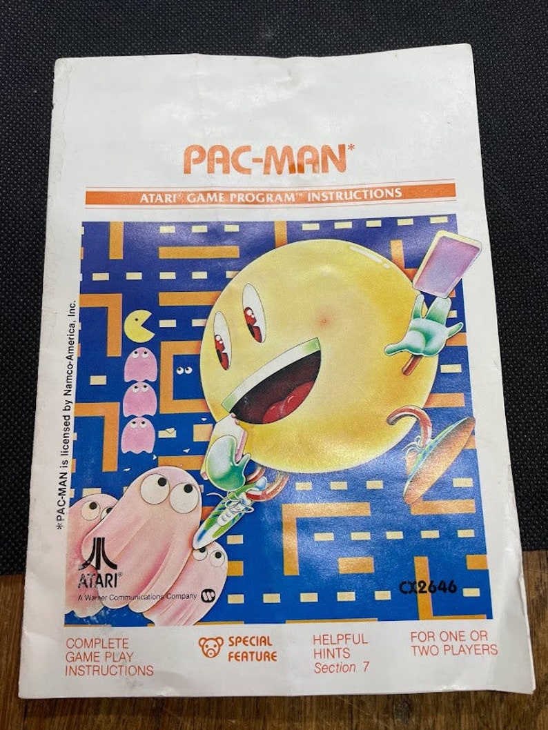 Vintage 1981 Pac Man Atari Game Cartridge With Manual and | Etsy