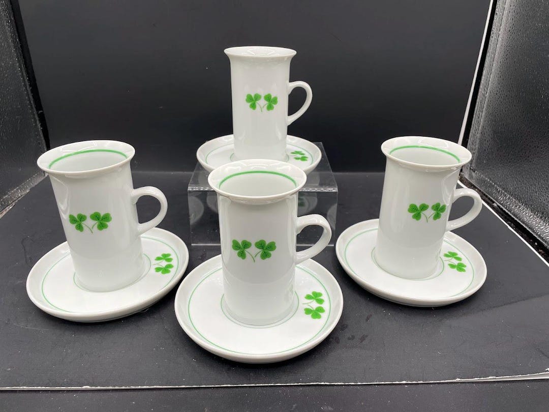 The Toscany Collection by Feeney Japan White Irish Clover Cup & Saucer ...