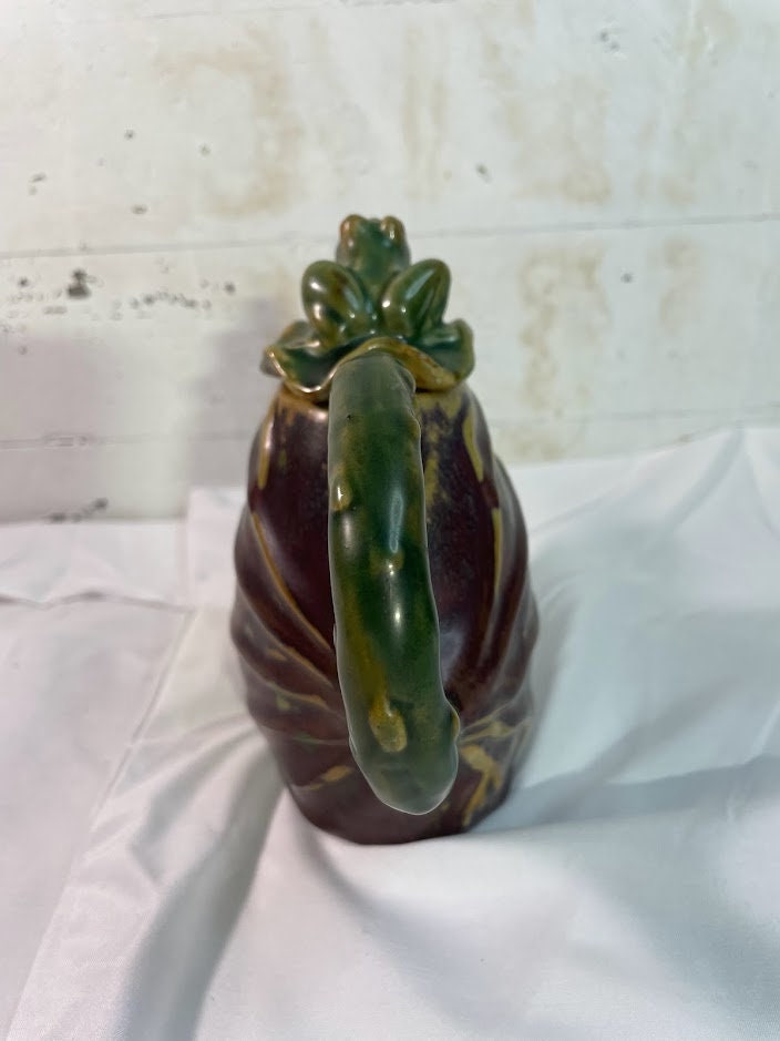 Vintage Majolica Frog and Grape Leaf Small Pitcher Red and Green Frog Pitcher - Etsy