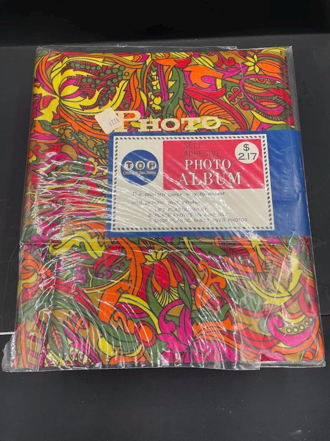1970s Groovy Floral Bright Soft Cover Spiral Bound Self Adhesive Photo ...