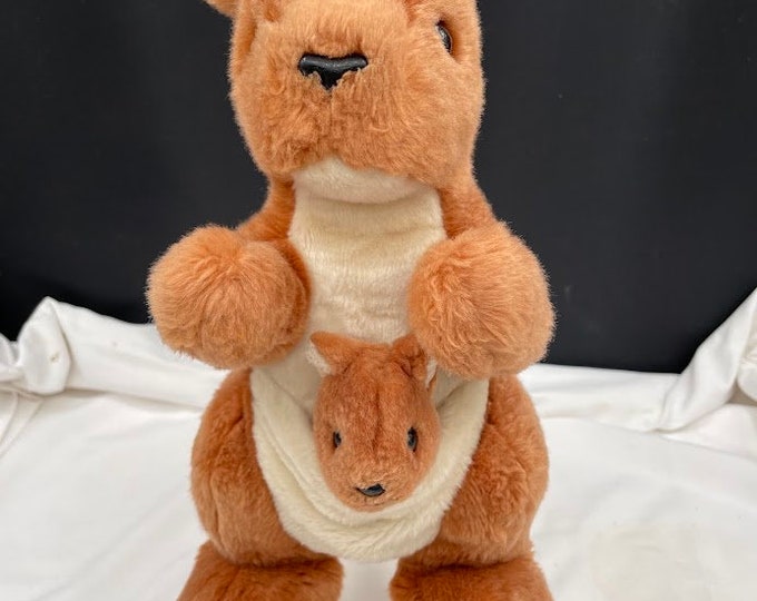 2000 Ty Beanie Buddies Kangaroo and Baby Joey in Pouch Beanbag Plush ...