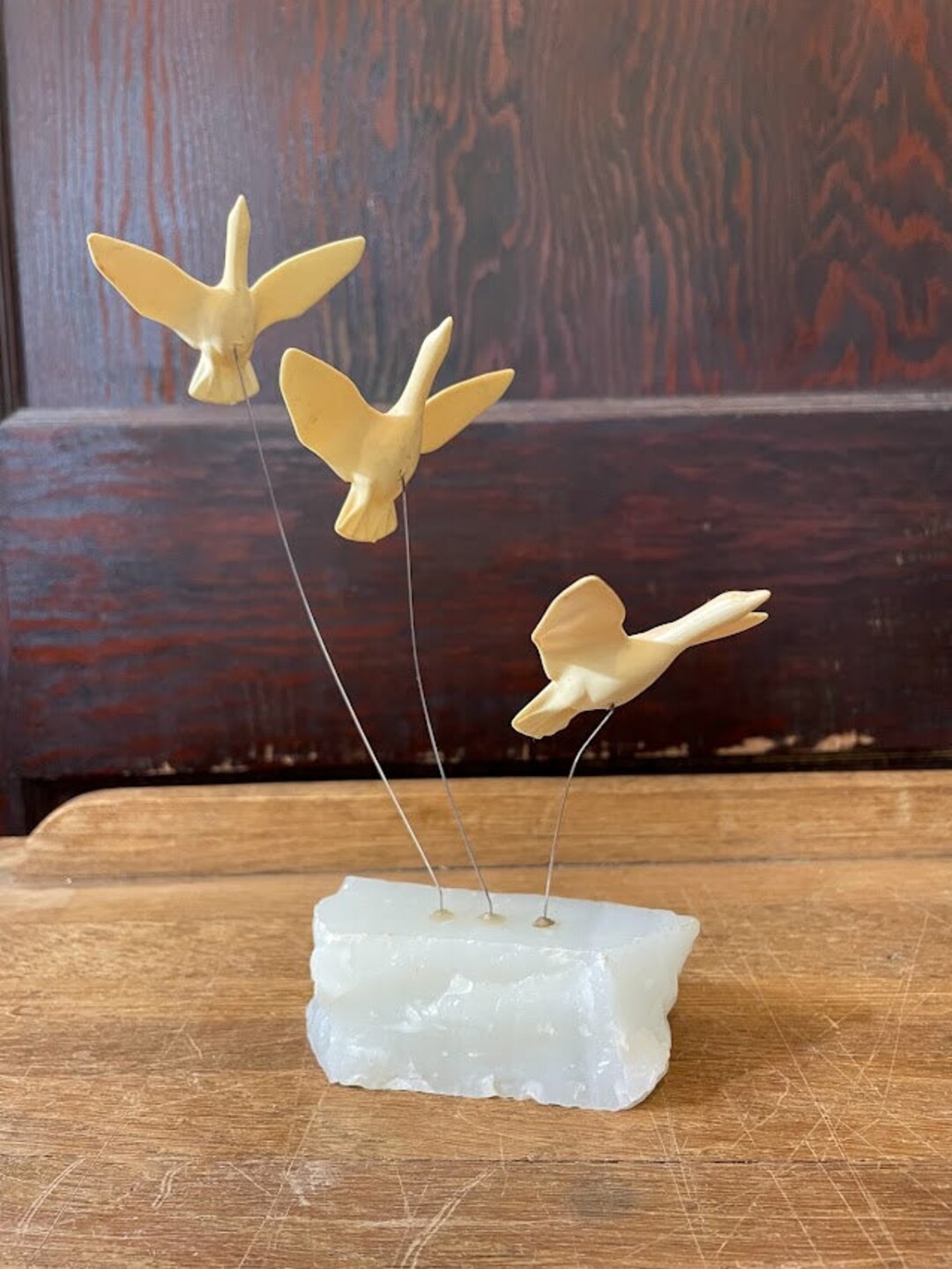 Vintage Plastic Geese Ducks Flying on Wires Mounted on Quartz - Etsy