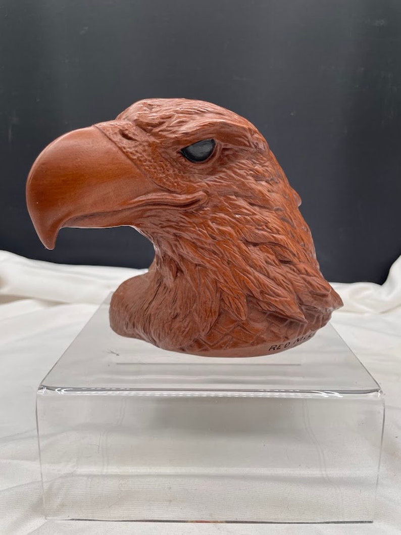 1990 Red Mill Mfg Eagle Head Bust Black Eyes 293 Brown Eagle Bird Head ...