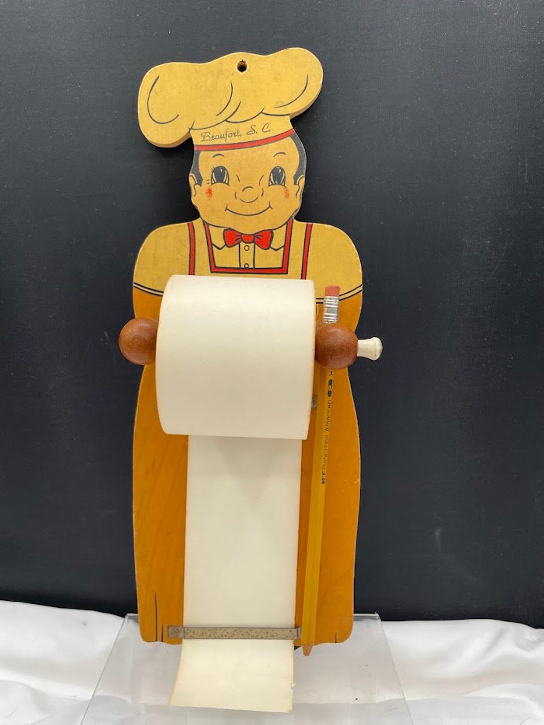 Wood Chef Shaped Roll Notepad Wall Hanging Kitchen Note Pad Beaufort SC ...