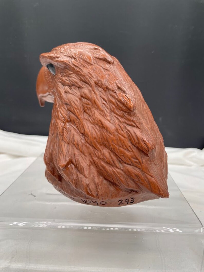 1990 Red Mill Mfg Eagle Head Bust Black Eyes 293 Brown Eagle Bird Head ...