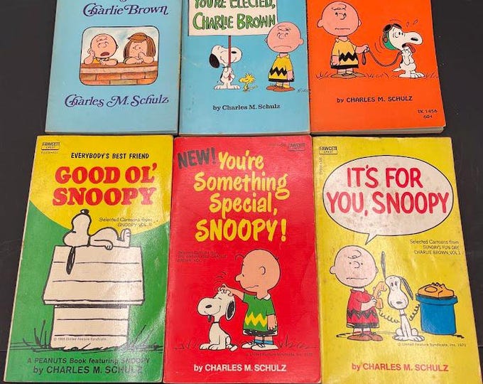 Lot of 6 1970s Charlie Brown Snoopy Pocket Comic Books Fawcett and ...