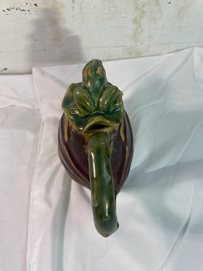Vintage Majolica Frog and Grape Leaf Small Pitcher Red and Green Frog Pitcher - Etsy