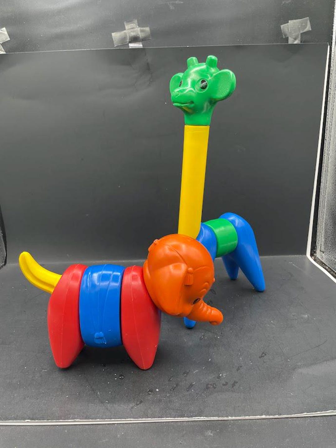 Vintage Tupperware Tupper Toys Zoo It Yourself Animals Giraffe Elephant ...