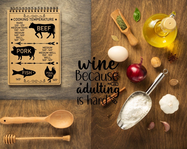 Meat Temperature Chart Svg, Cutting Board Svg - Perfect Gift for Cooks ...