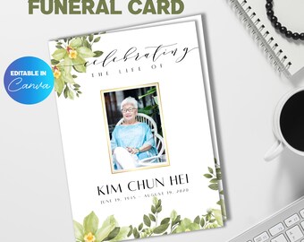 Music Note Funeral Program Template, Printable Musical Memorial Service ...