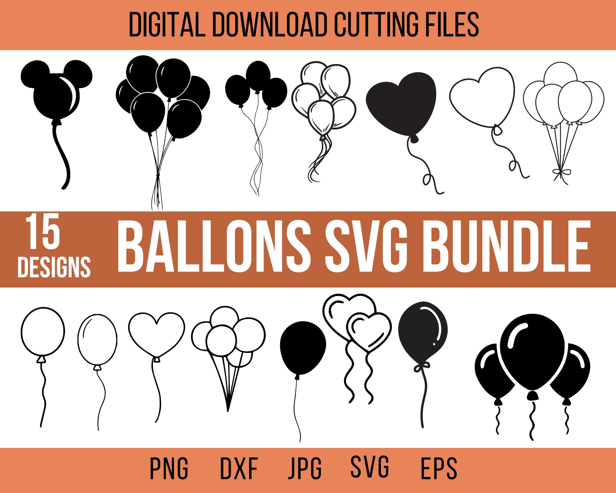 Bundle of Balloon Svg Balloon Clipart Birthday Balloons Hot - Etsy