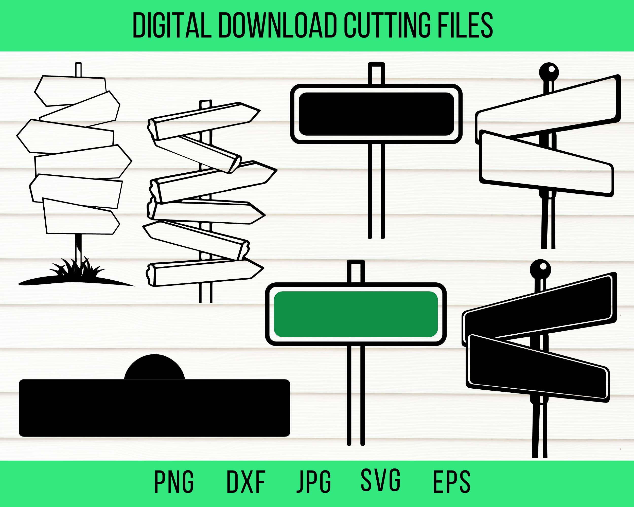 Street Name Sign SVG, Double Sided Destination Sign Svg, Blank ...