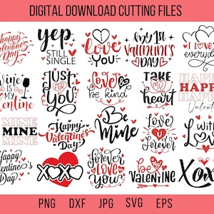 Valentine's Day Heart SVG Bundle - Love Shirt Design, Valentines PNG ...