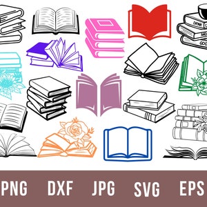 20 Book Svg Bundle, Reading Svg, Book Clipart, Book Worm Svg, Bookworm ...