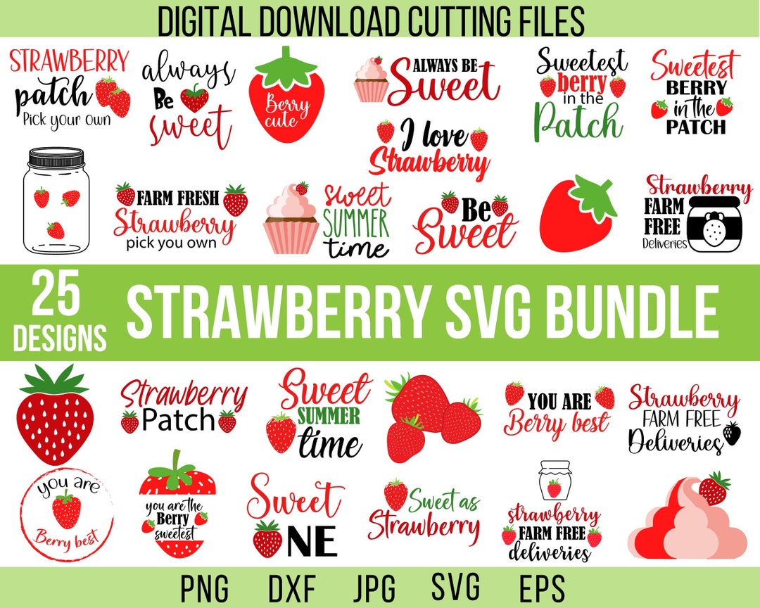 Strawberry Clipart: Fruit SVG Bundle (digital Download) - Etsy