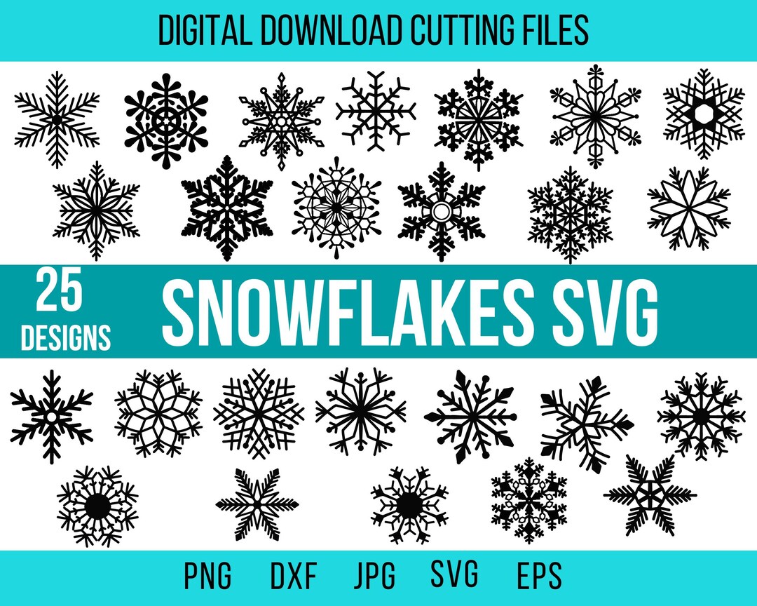 Snowflake SVG Bundle: Winter Clipart, Snowflakes PNG (digital Download ...