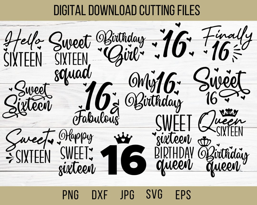 Bundle of Sweet 16 Svg, Birthday Girl Svg, Birthday Squad Svg, Birthday ...